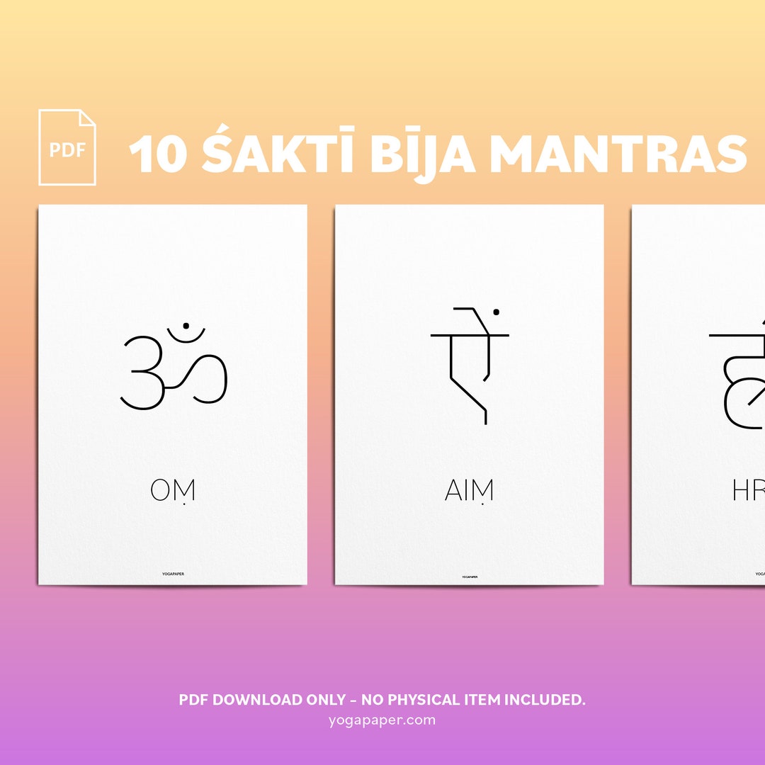 10 Shakti Bija Sanskrit Mantras: Drucken Sie zu Hause - Etsy.de