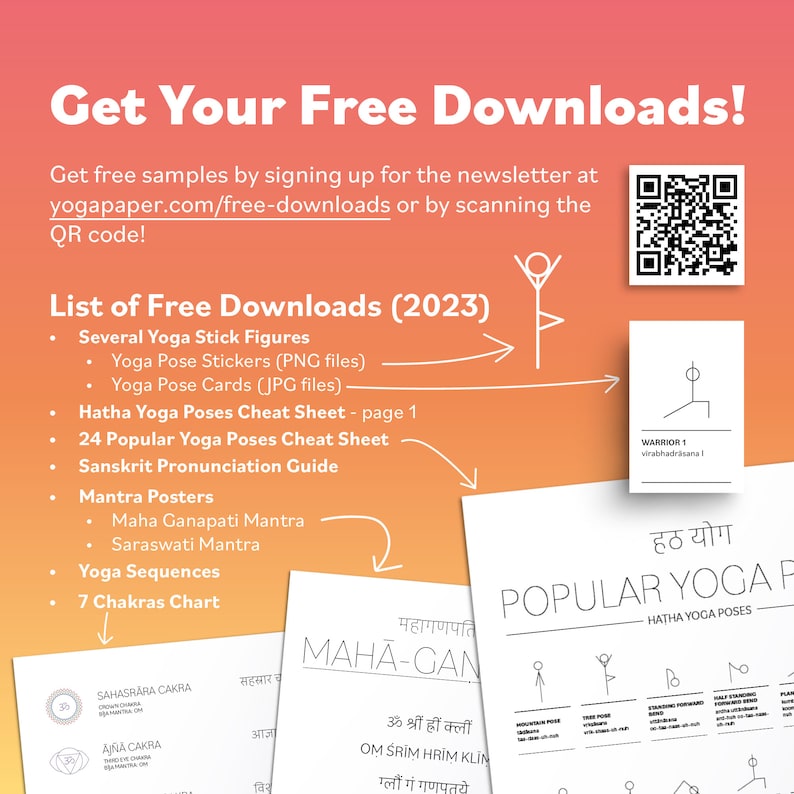 Yoga Poses Cheat Sheet: Hatha Asanas in Sanskrit and English - Etsy Israel