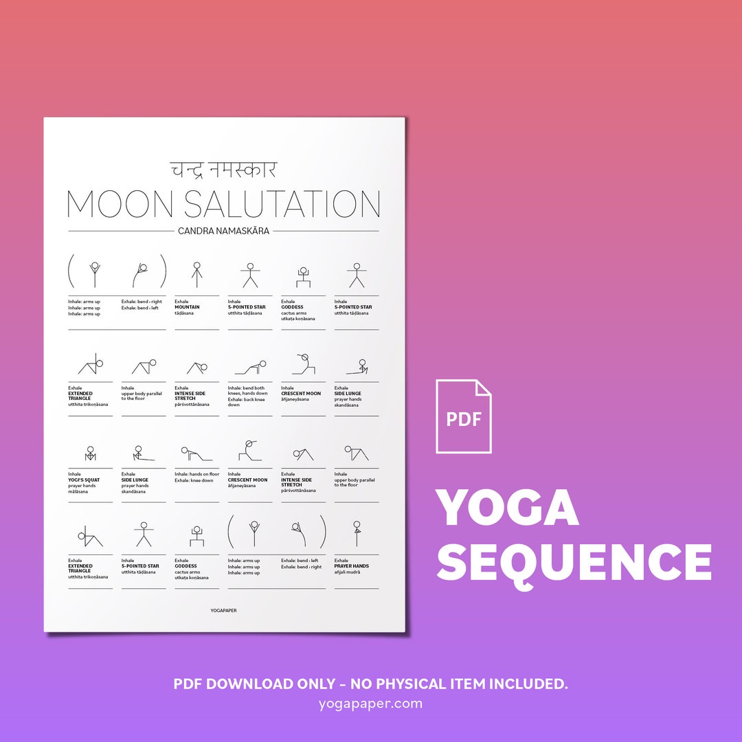 Moon Salutation Yoga Sequence PDF: Printable Download for the Sequence ...