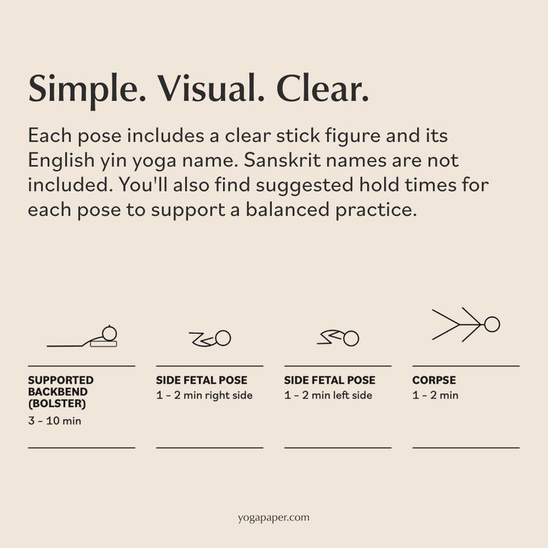 Yin Yoga Sequence Printable Poses Flow For Beginners Pdf Download Etsy