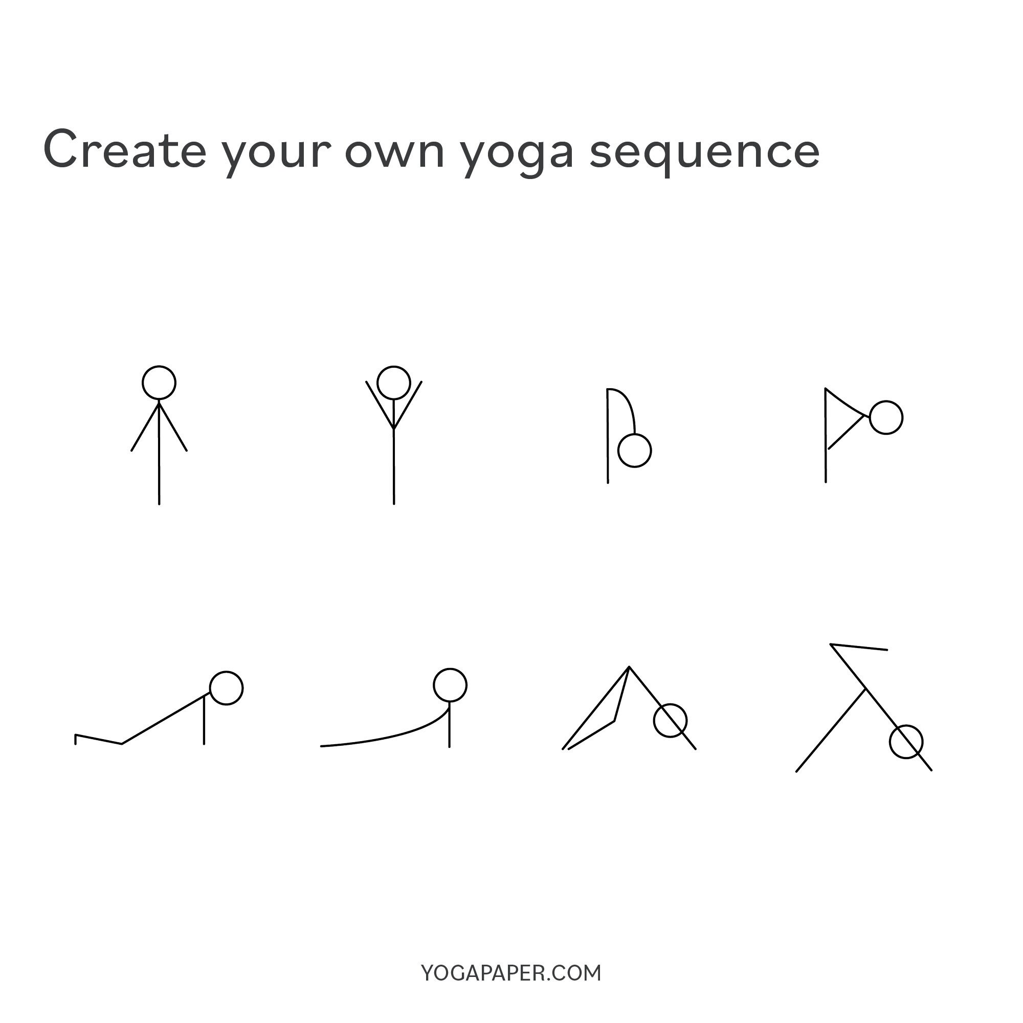 Yoga Stick Figures For Yoga Poses Yoga Sequeces: Digital PNG | Etsy