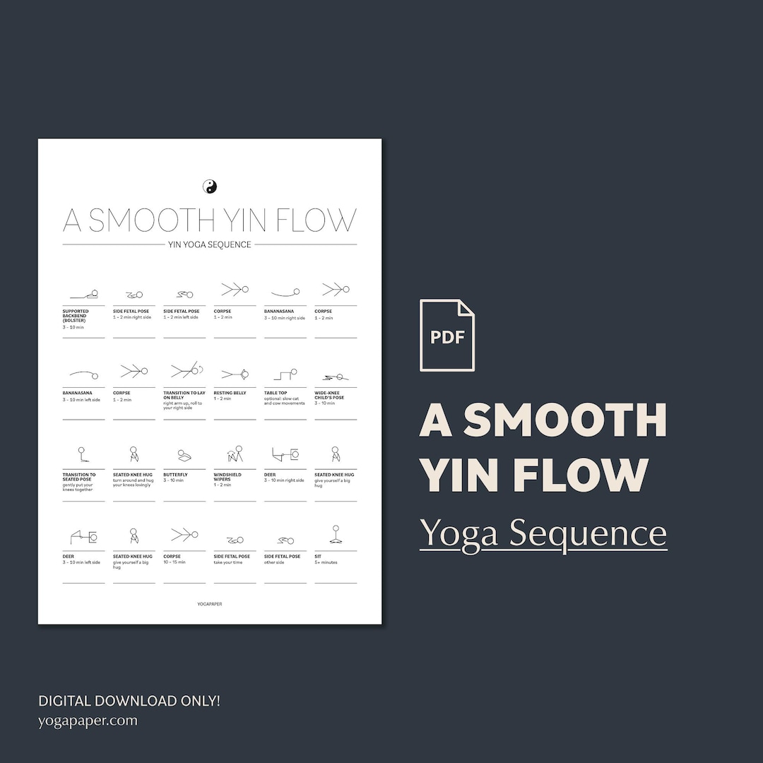 Yin Yoga Sequence: Printable Poses Flow for Beginners (PDF Download) - Etsy