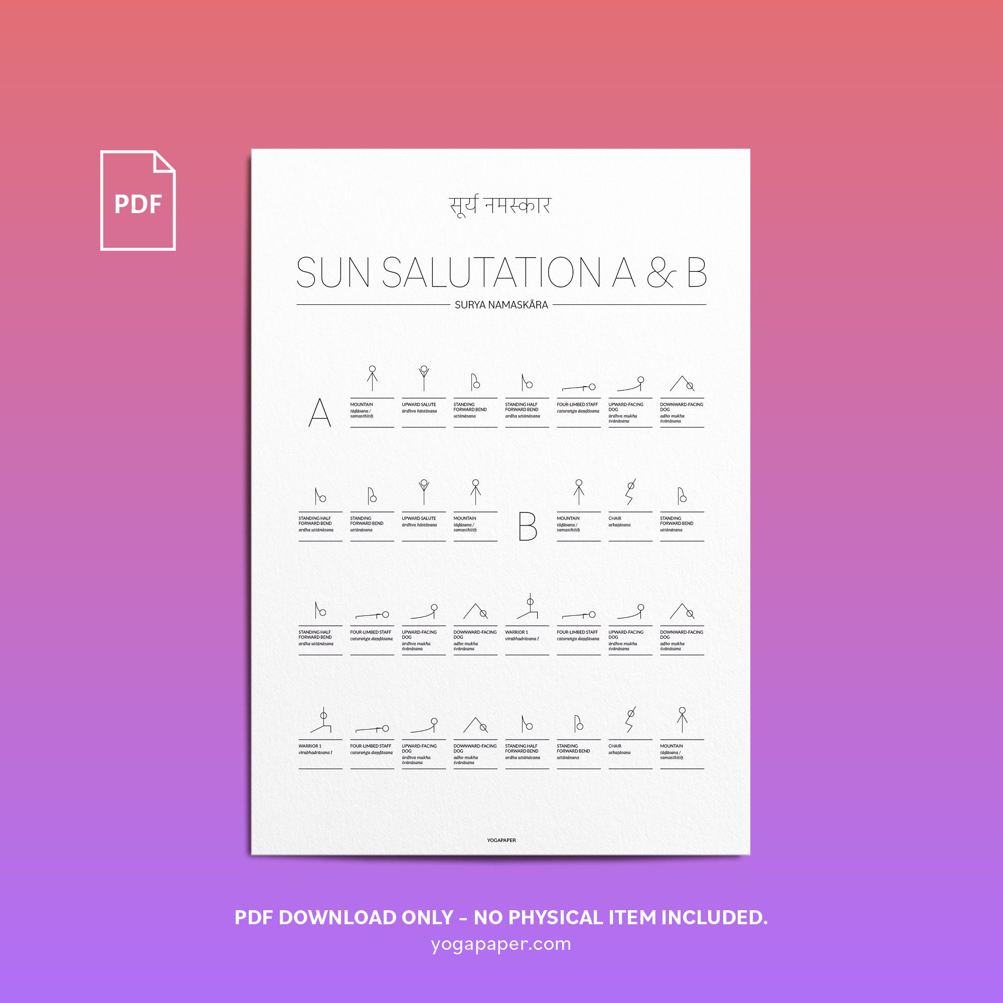 Sun Salutation A And B Poster