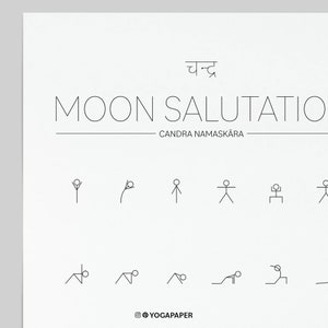 Moon Salutation Sequence: Printable Postcard Download With Stick ...
