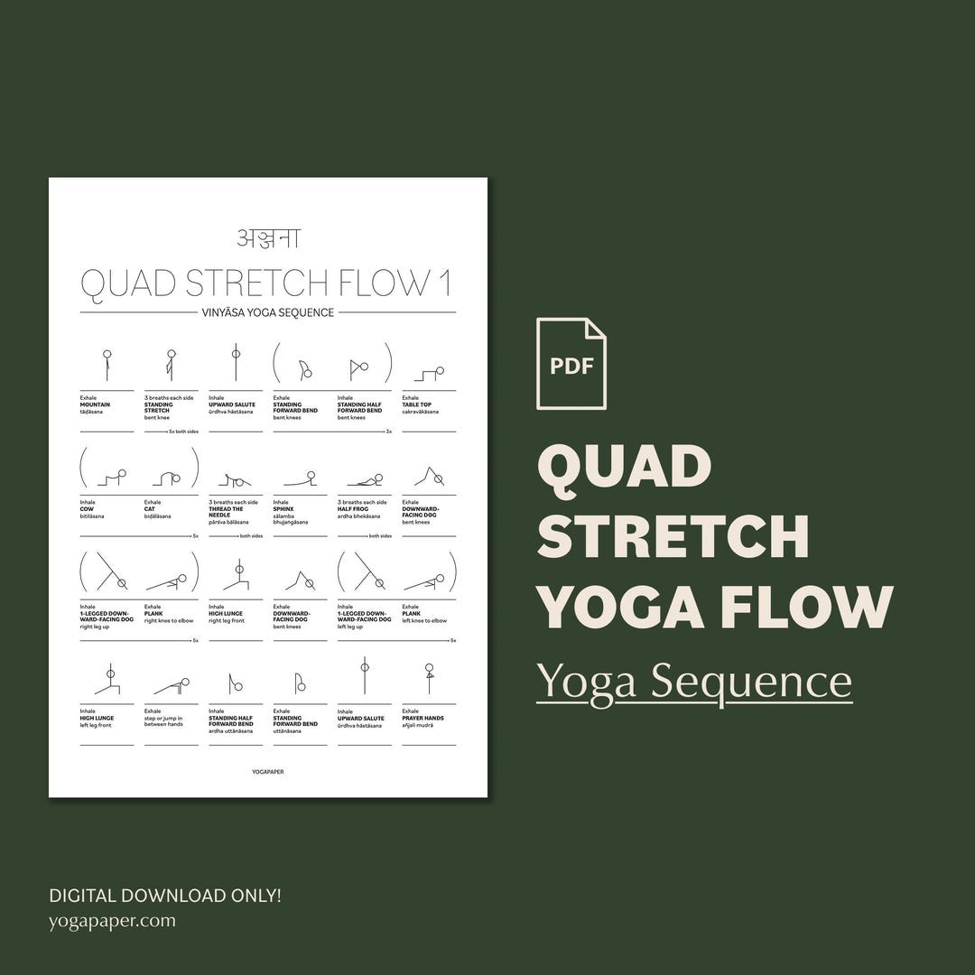 Quad Stretch Yoga Sequence: Beginner to Intermediate (PDF Pattern) - Etsy