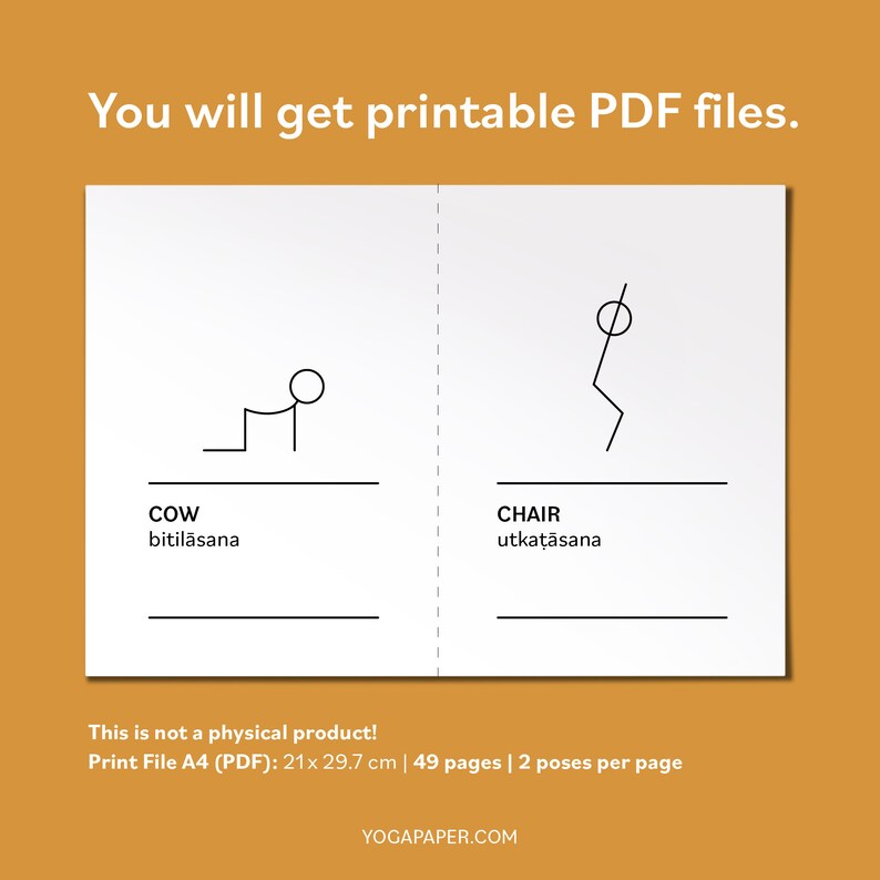 97 Large Yoga Cards to Print at Home: Digital PDF Files to Create Yoga ...