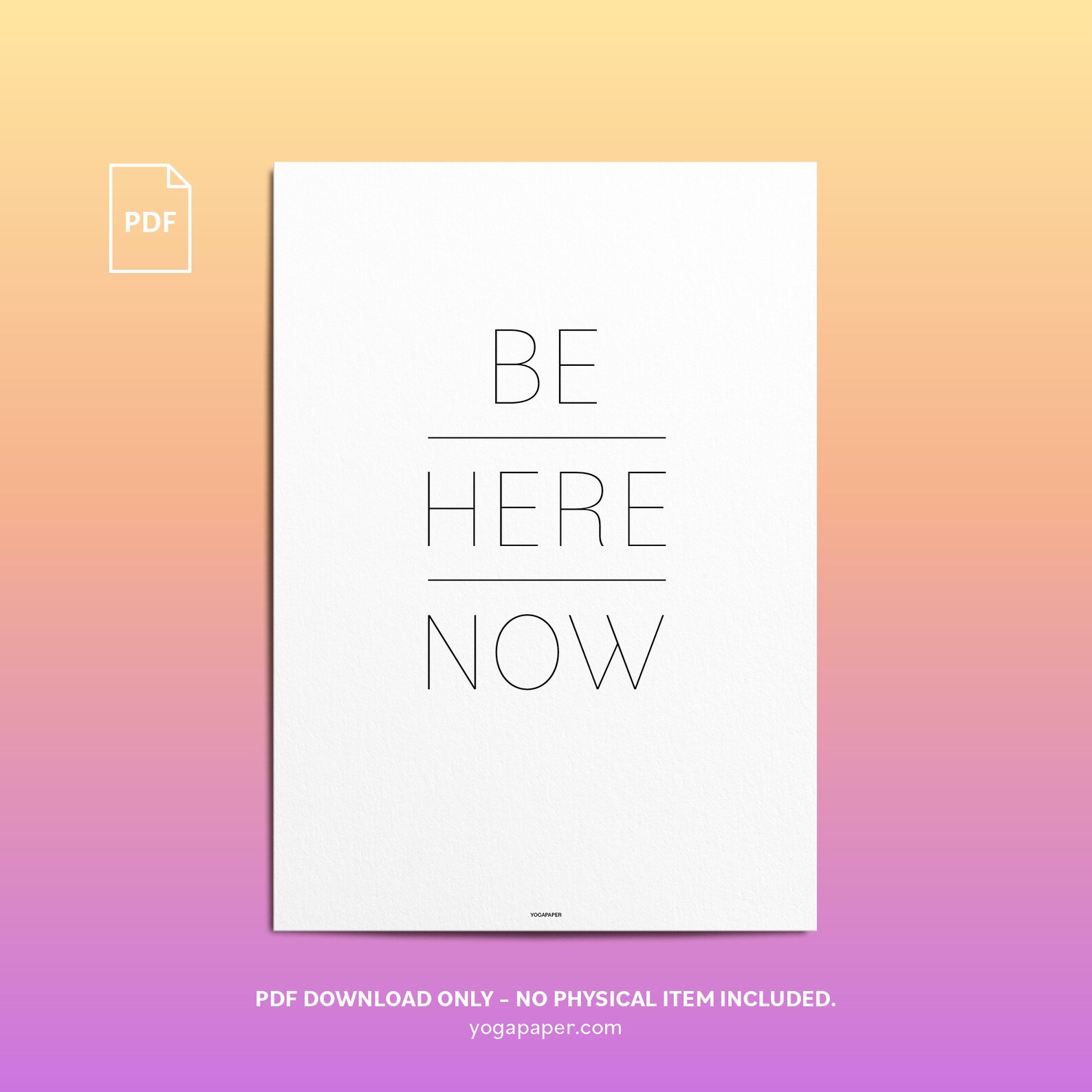 Be Here Now Poster to Print at Home. A Printable Yoga Poster - Etsy