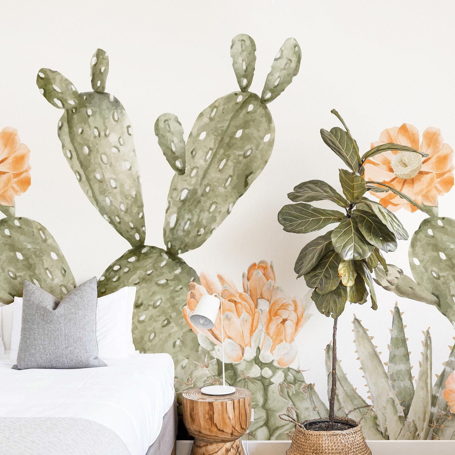 Watercolor Cactus Wall Mural Desert Theme Nursery Wallpaper - Etsy Denmark