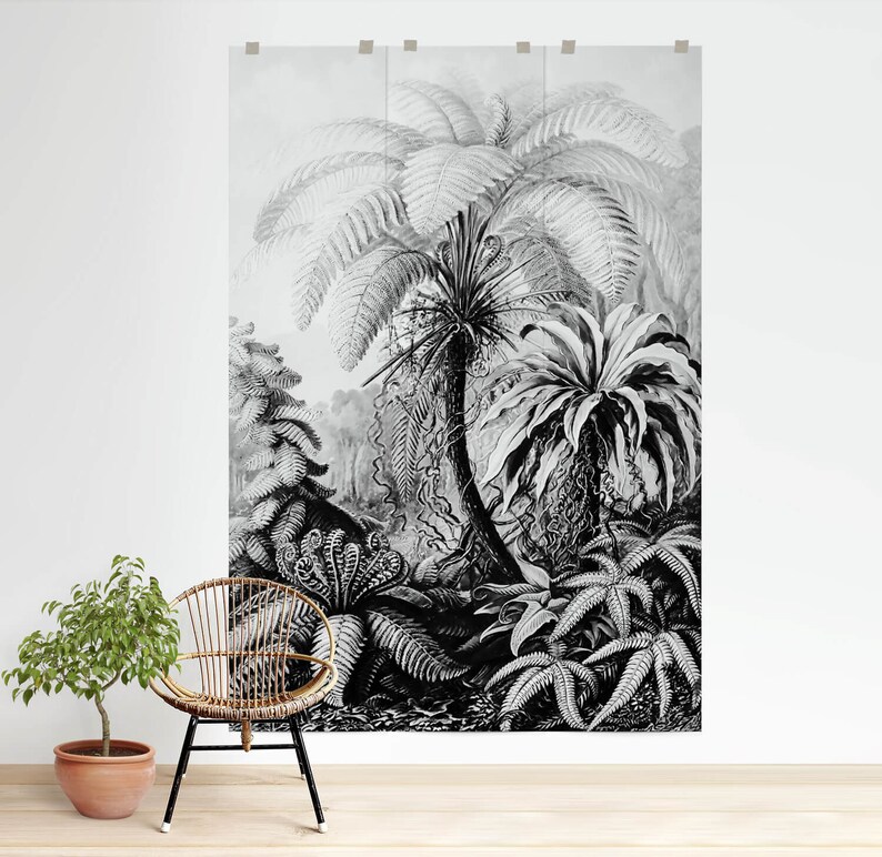Vintage Tropical Design Removable Wallpaper Retro Jungle - Etsy