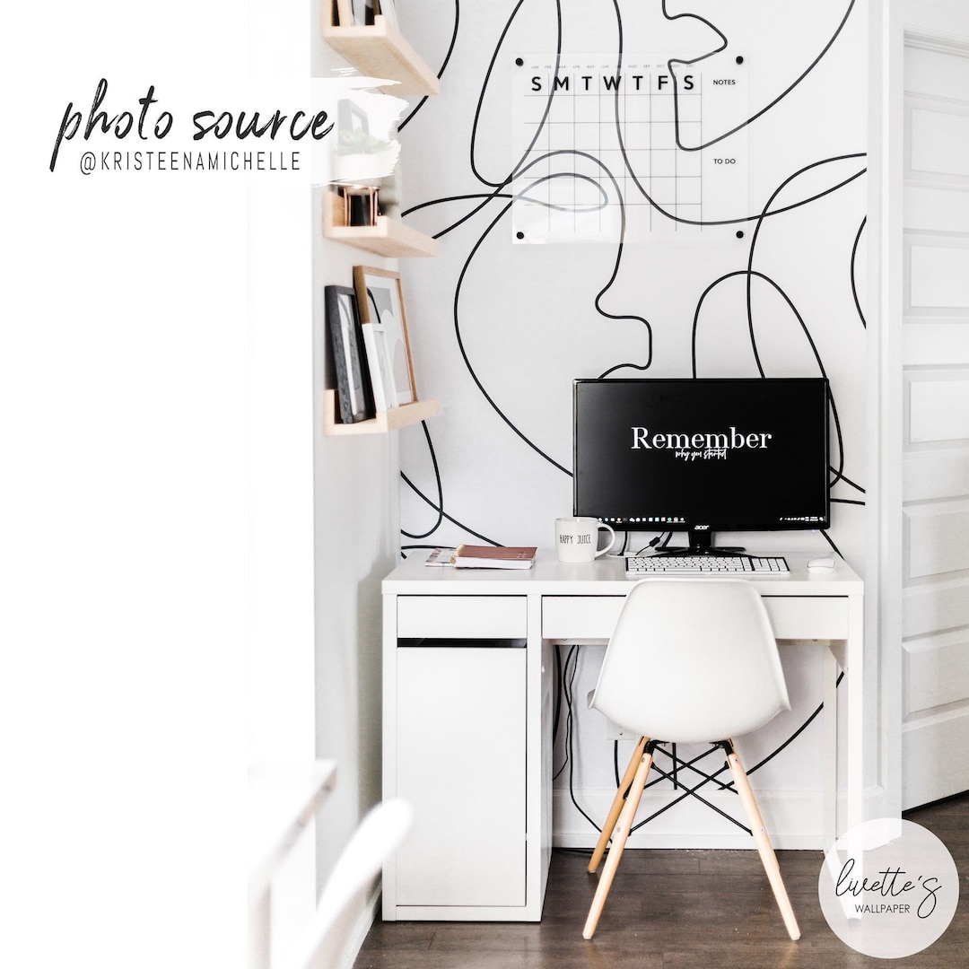 Line Art Minimal Design Removable Wallpaper Wall Mural Art - Etsy