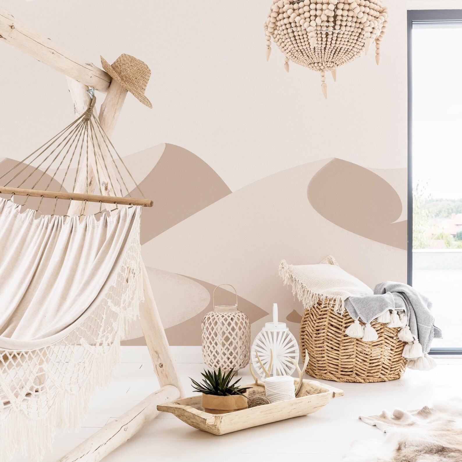 Sand Dunes Wall Mural, Minimal Desert Style Wallpaper, Temporary ...