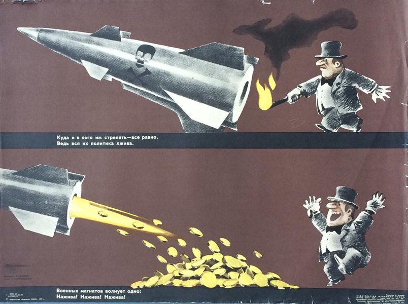 Soviet Vintage 1970's Original Soviet Propaganda Poster Russian Poster ...