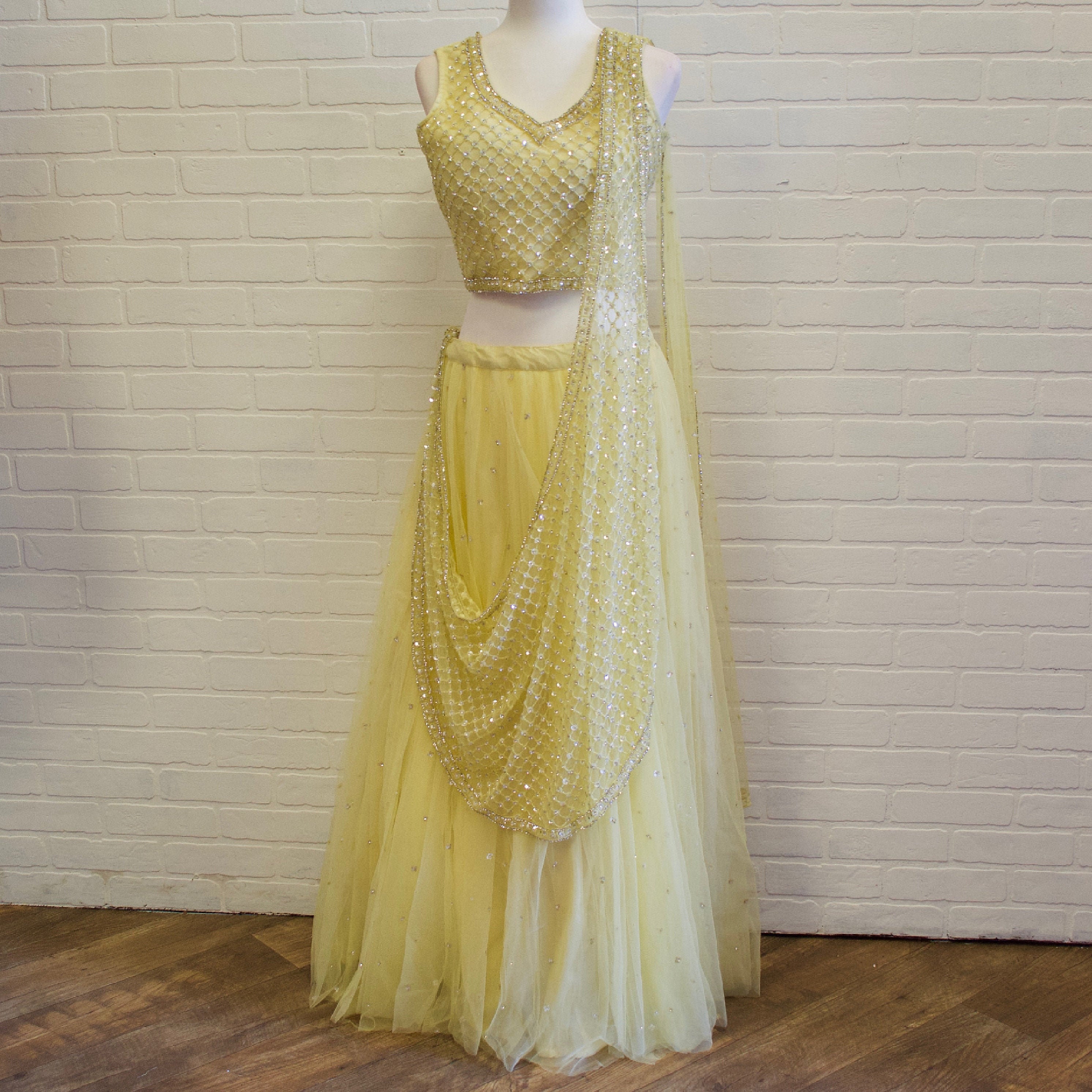 Yellow And Silver Lehenga