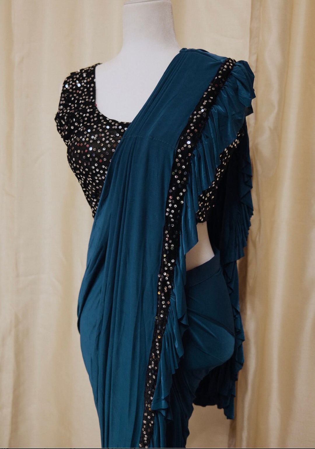 Ruffle Saree Sequin Blouse Pre-stitched - Etsy