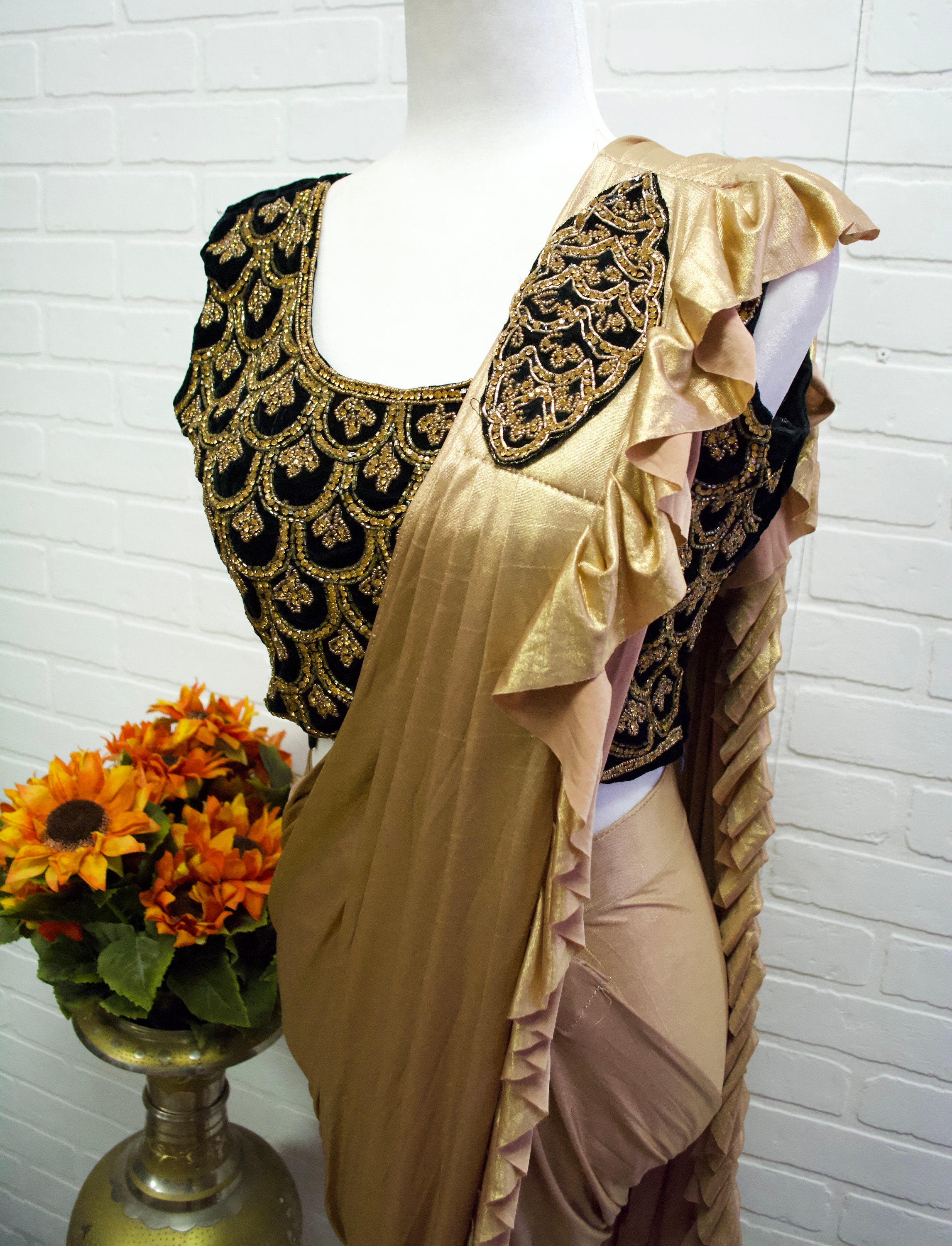 Indian Saree Sari Pre-stitched Pre-draped One Minute | Etsy