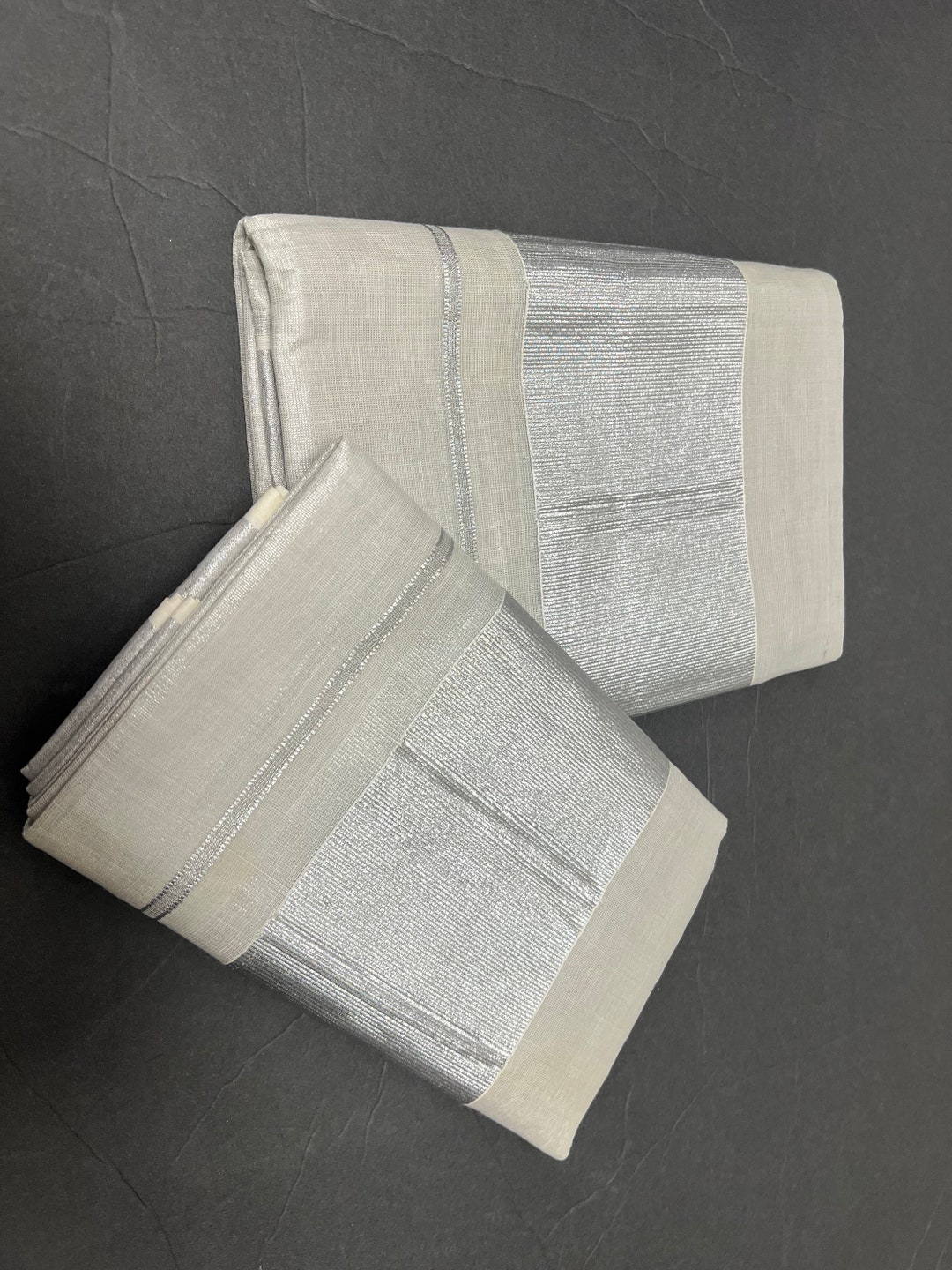 Traditional Kerala Silver Tissue Set Mundu - Etsy