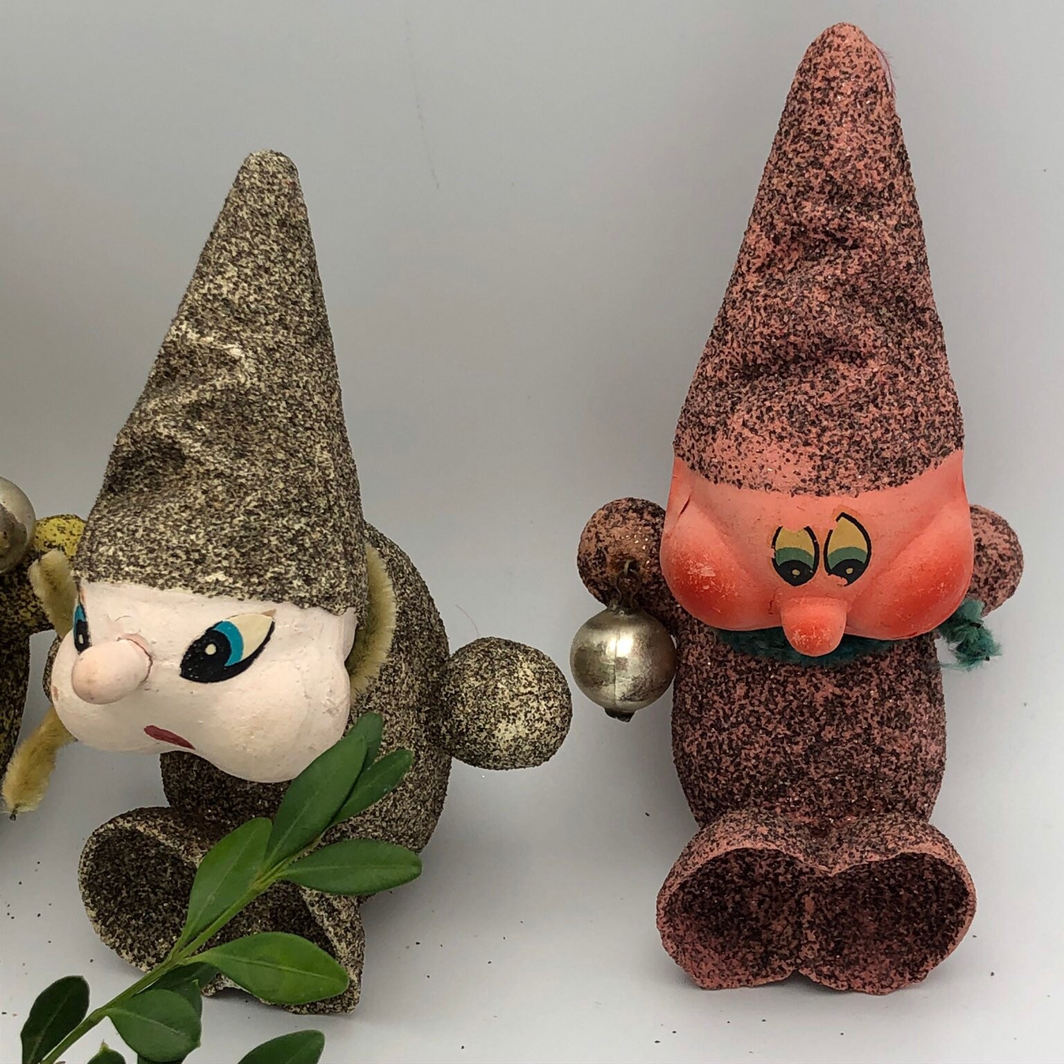 Vintage West German Paper Mache Gnome Dwarf Elf Ornaments - Etsy