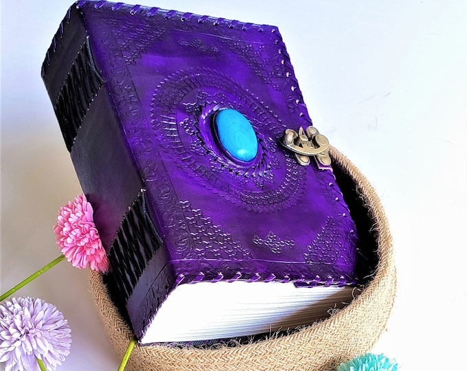 600 Pages Leather Journal, Spell Book Journal, Embossed Leather ...