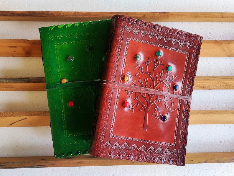 Pack Of 2 Large Leather Journals Tree Embossed Journal with | Etsy
