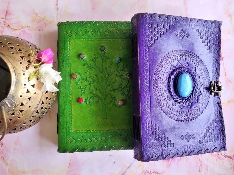 Pack of 2 Large Embossed Leather Journals Leather Journal - Etsy