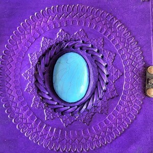 Pack of 2 Large Embossed Leather Journals, Leather Journal With Lock ...