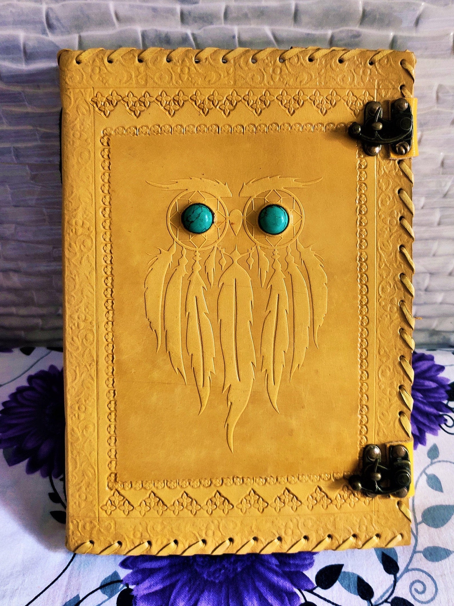 Antique Leather Journal With Lock Handmade Leather Journal - Etsy