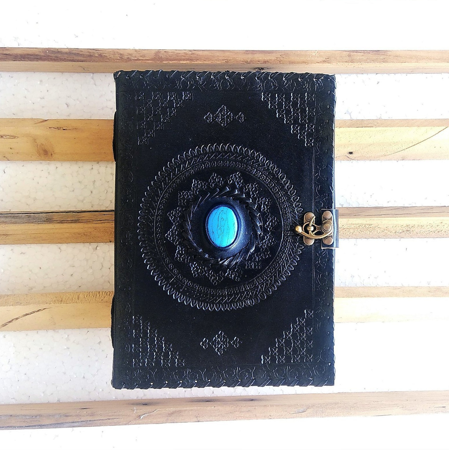 Large Handmade Leather Journal with Lock Leather Grimoire | Etsy