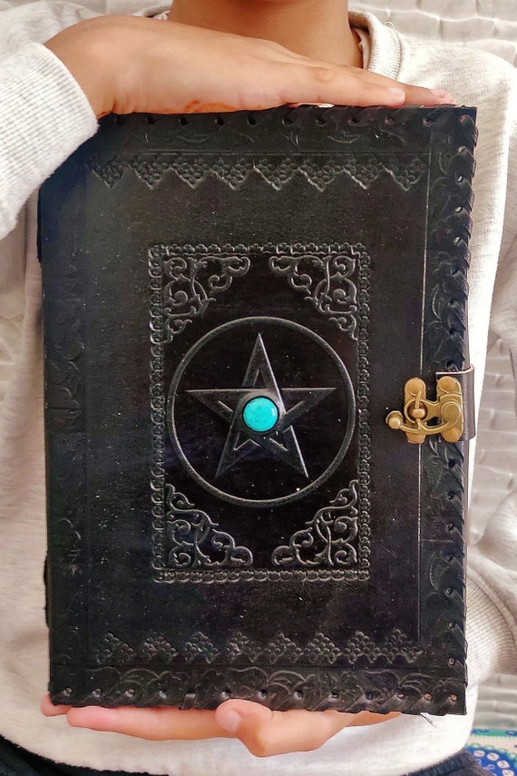 200 Pages Large Leather Journal With Lock Embossed Handmade - Etsy