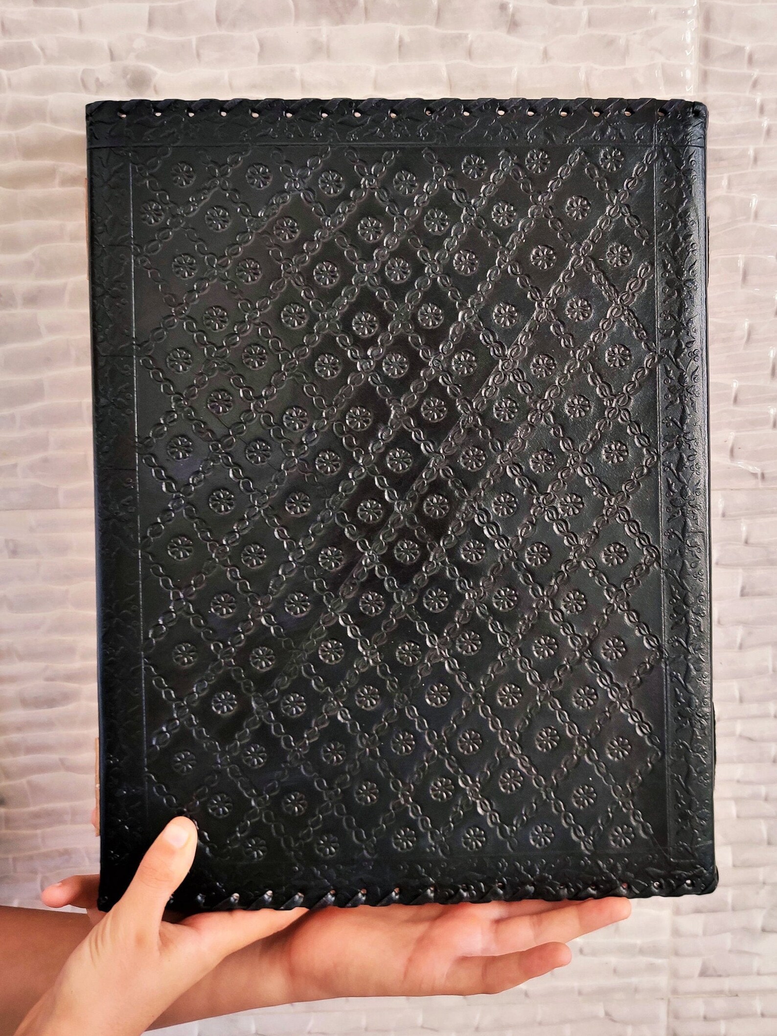 Extra Large Leather Journal, Spell Book, Chakra Journal, Seven Stone ...