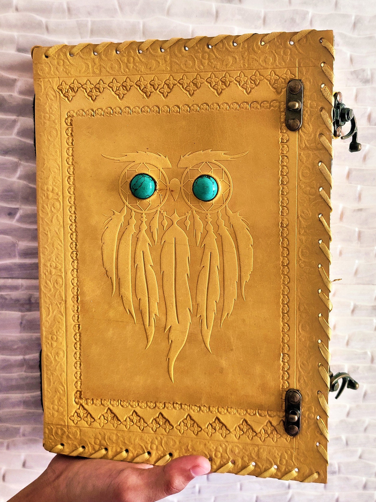 Antique Leather Journal With Lock Handmade Leather Journal - Etsy