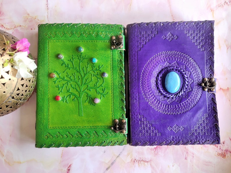 Pack of 2 Large Embossed Leather Journals Leather Journal - Etsy
