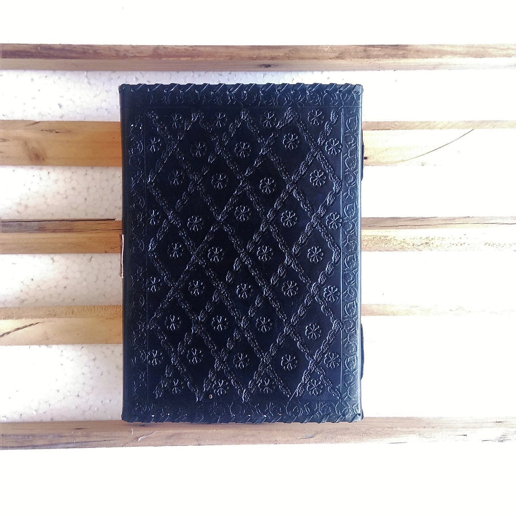 Large Handmade Leather Journal with Lock Leather Grimoire | Etsy