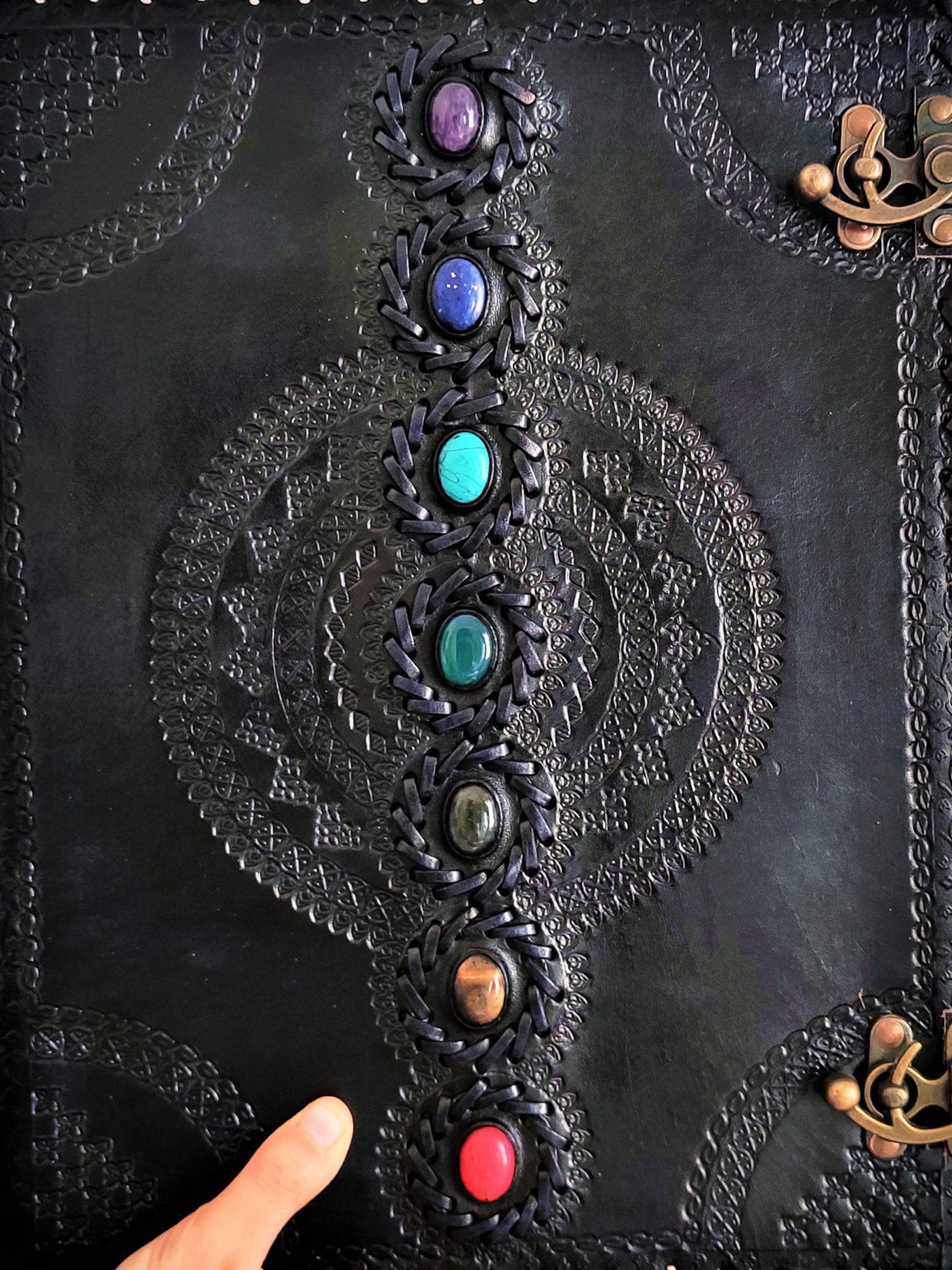 13x10 Leather Journal With 600 Page, XXL Journal, Thick Grimoire Spell ...