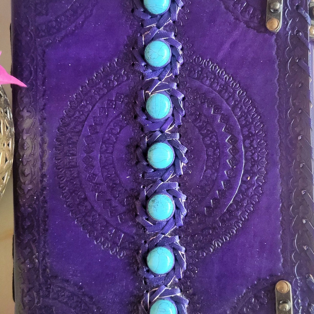 Pack of 2 Large Embossed Leather Journals With Lock Seven - Etsy