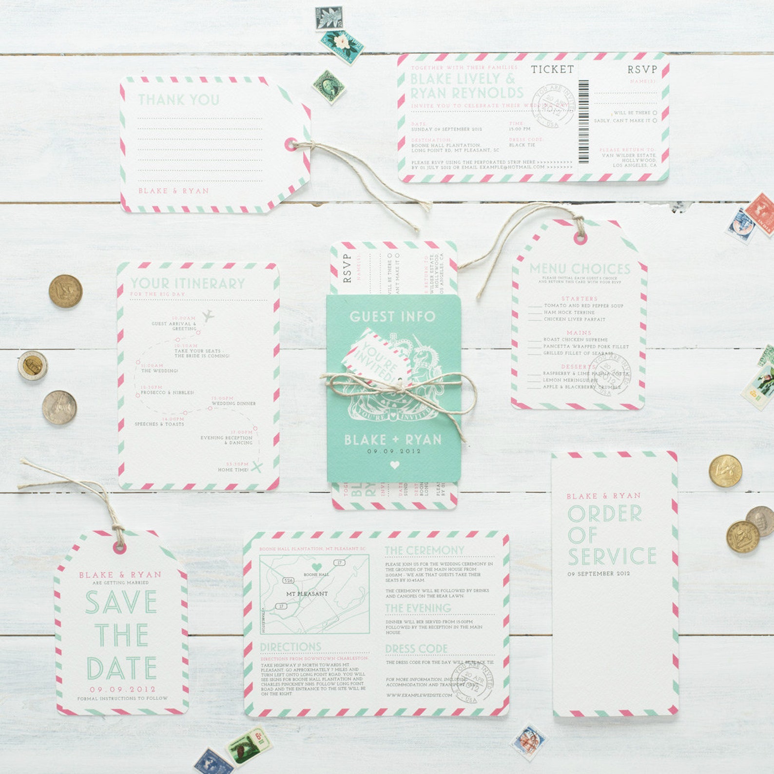Phoebe Wedding Design Stationary Sample Pack - Etsy