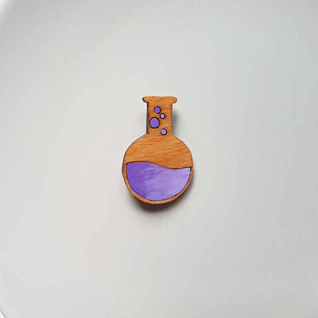 Handmade Chemistry Glass Balloon Pin, Hand Painted Science Wooden ...