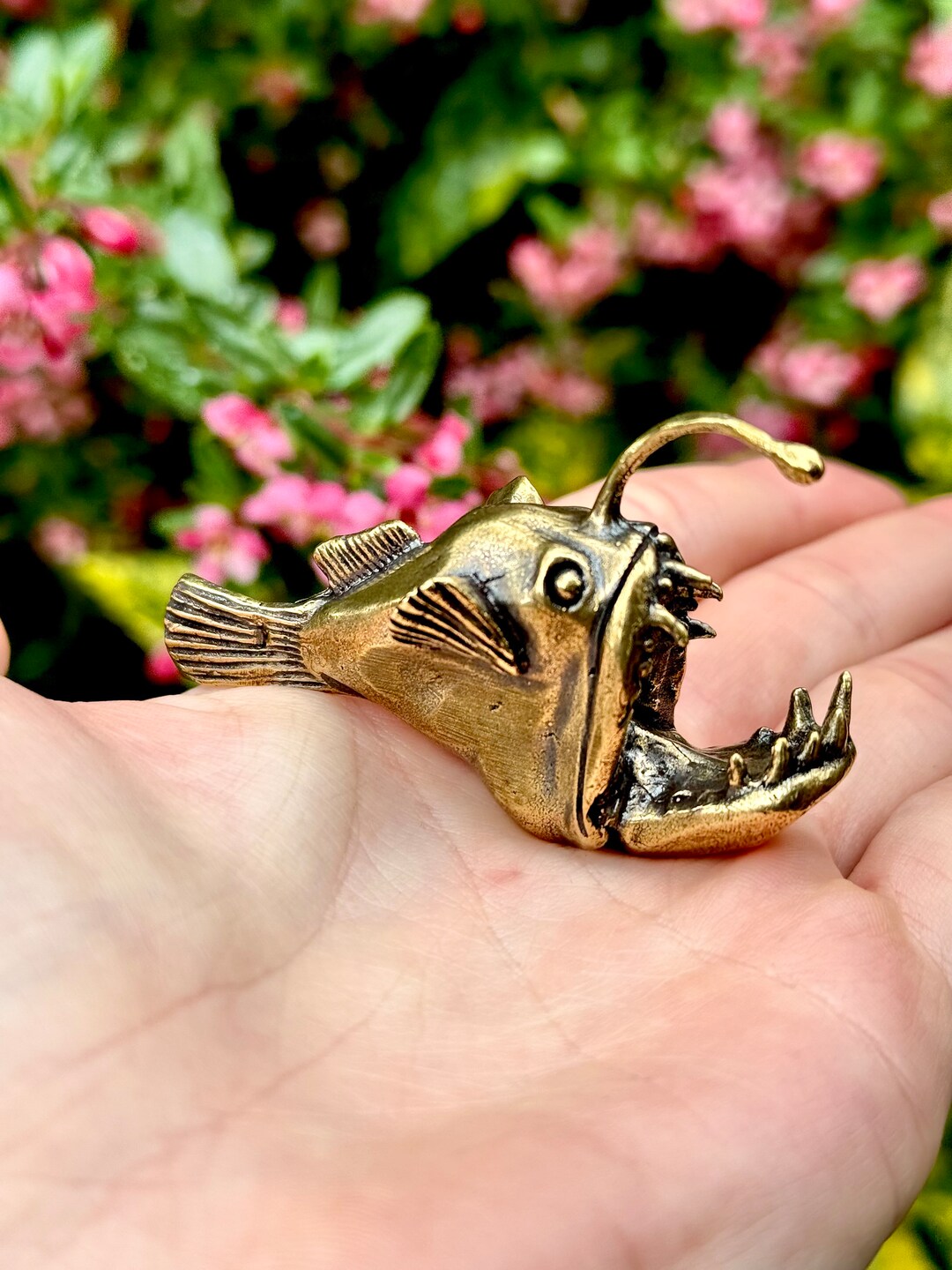 Vintage Style Forged Brass Anglerfish Miniature, Deep Water Fish ...