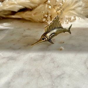 Stunning Solid Brass Swordfish Miniature, Little Sailfish Metal ...
