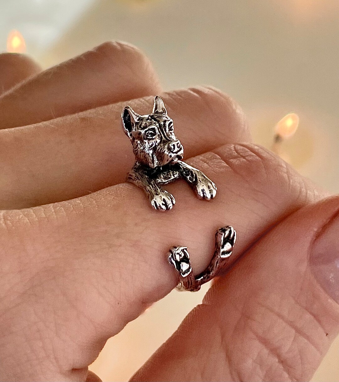 Adjustable Pitbull Dog Ring, Dog Shaped Ring, Creative Gift, Doggy ...