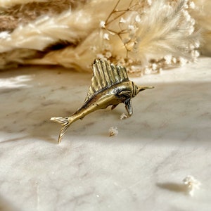 Stunning Solid Brass Swordfish Miniature, Little Sailfish Metal ...