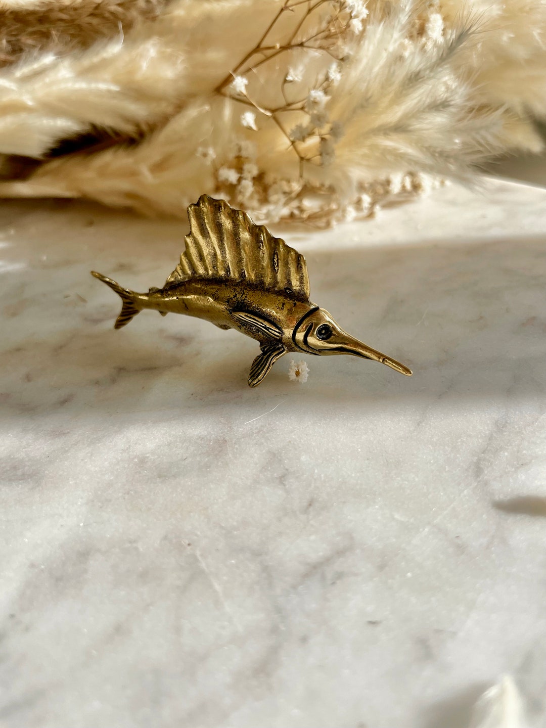Stunning Solid Brass Swordfish Miniature, Little Sailfish Metal ...