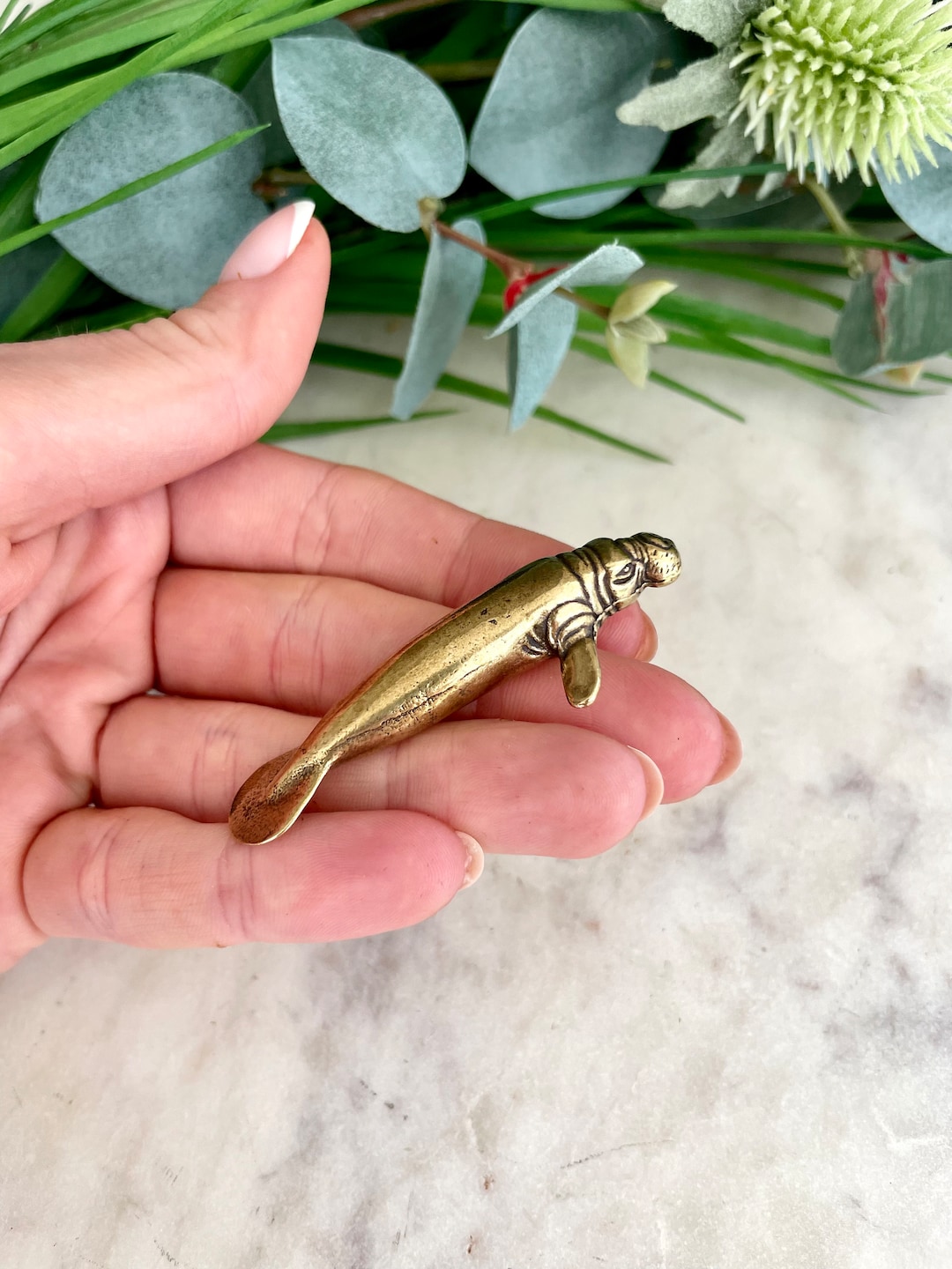 Maritime Brass Manatee Figurine, Seafaring Style, Detailed Oceanic ...