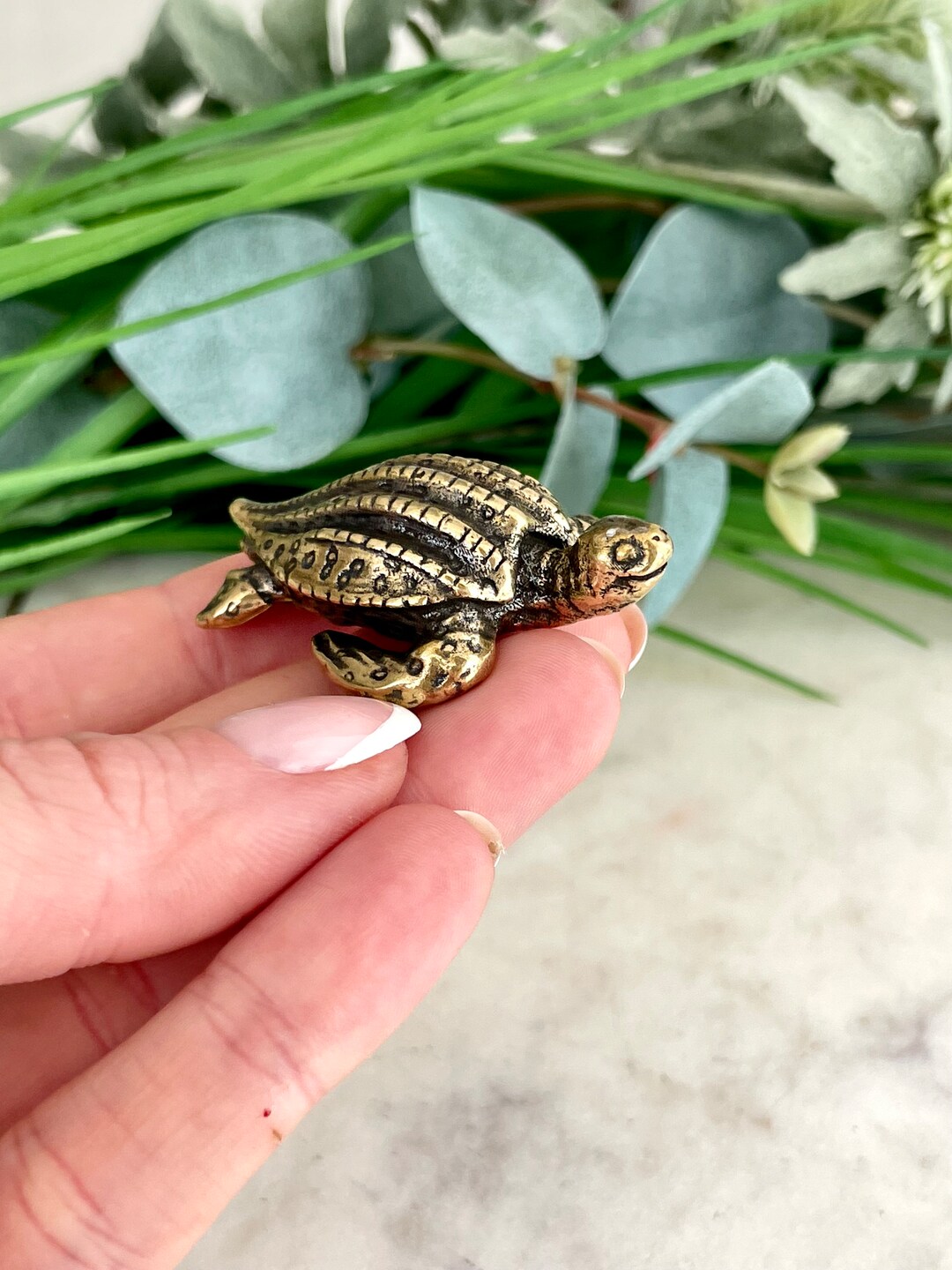 Fine Lifelike Turtle, Solid Brass Leatherback Sea Turtle Figurine, Sea ...