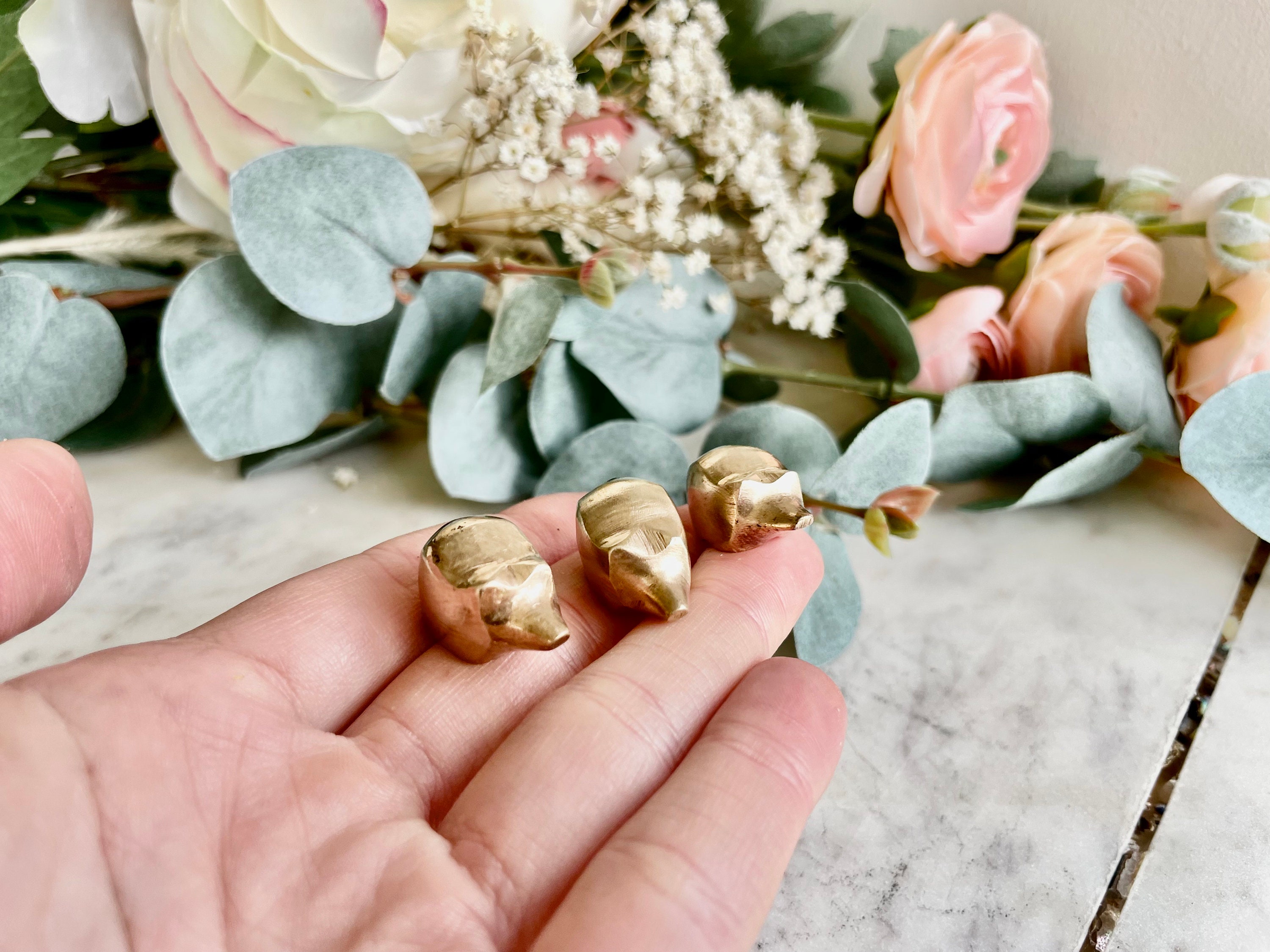 Vintage Solid Brass Mice Family Figurine Three Little Pigs - Etsy