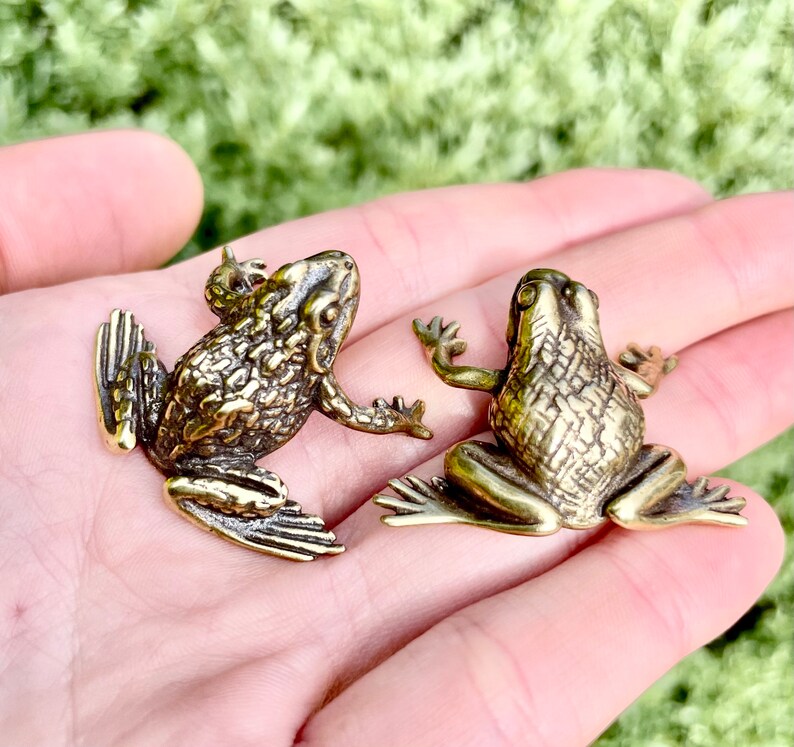 Fine Lifelike Solid Brass Frog Figurine Couple of Frogs - Etsy