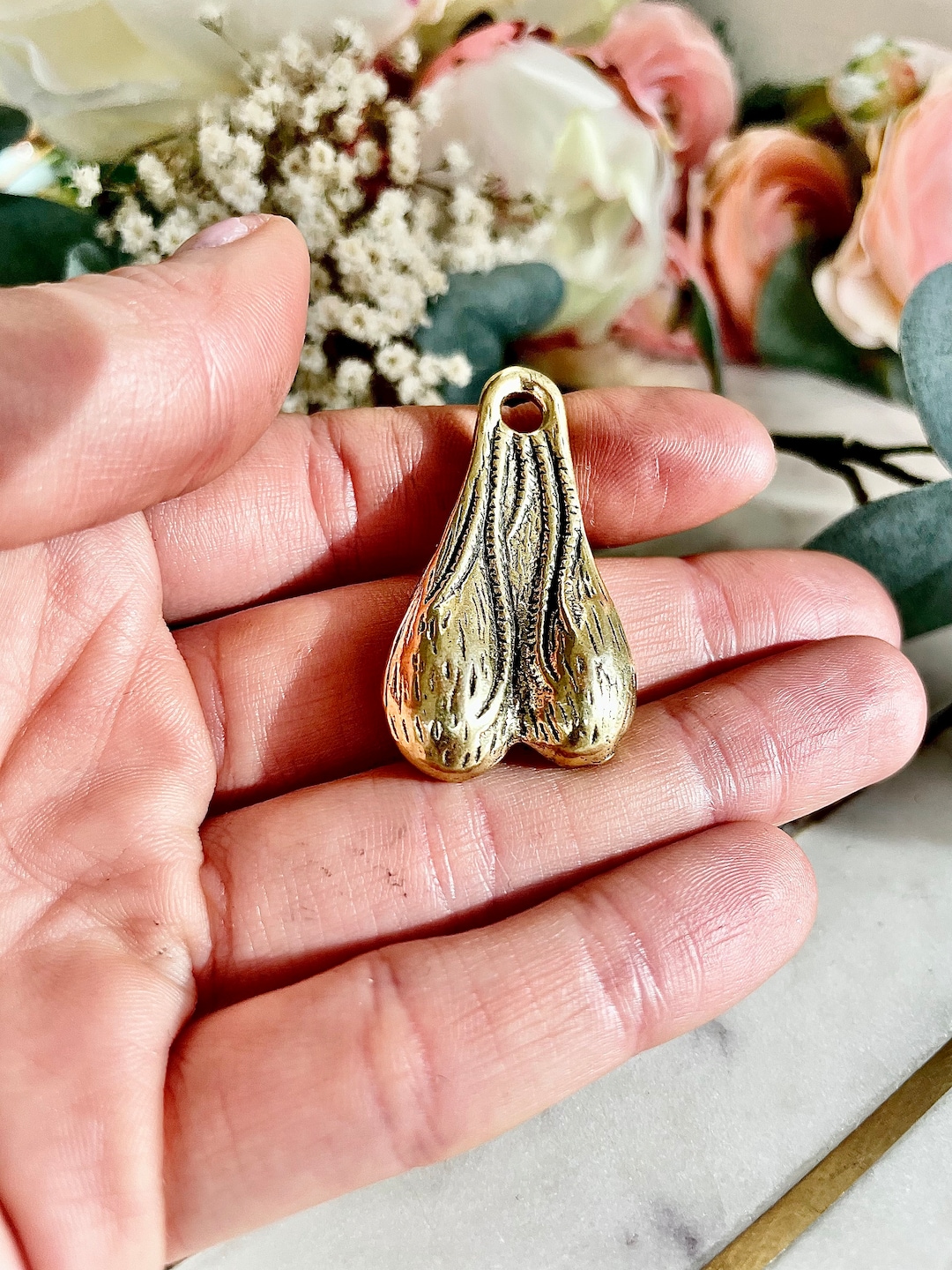 Testicle Miniature, Male Genitalia Pendant, Ball Necklace, Masculine ...