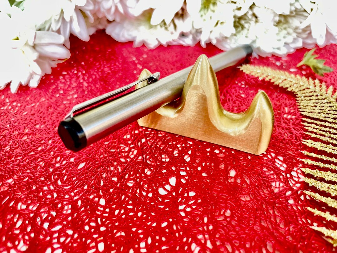 Solid Brass Double Pen Rest, Metal Pen Holder, Pen Rest for Two ...