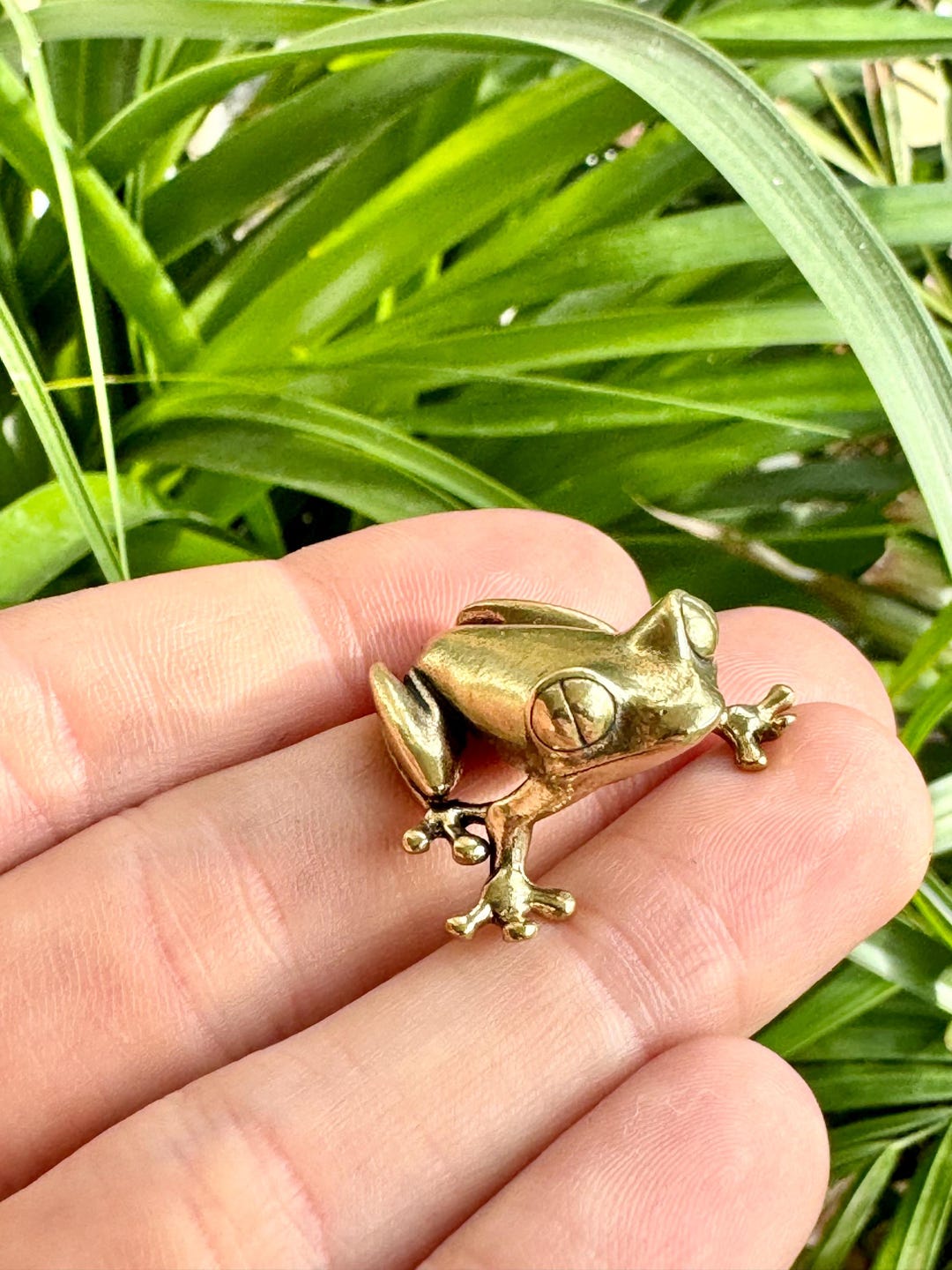 Fine Lifelike Solid Brass Frog Figurine, Couple of Frogs Statue, Small ...