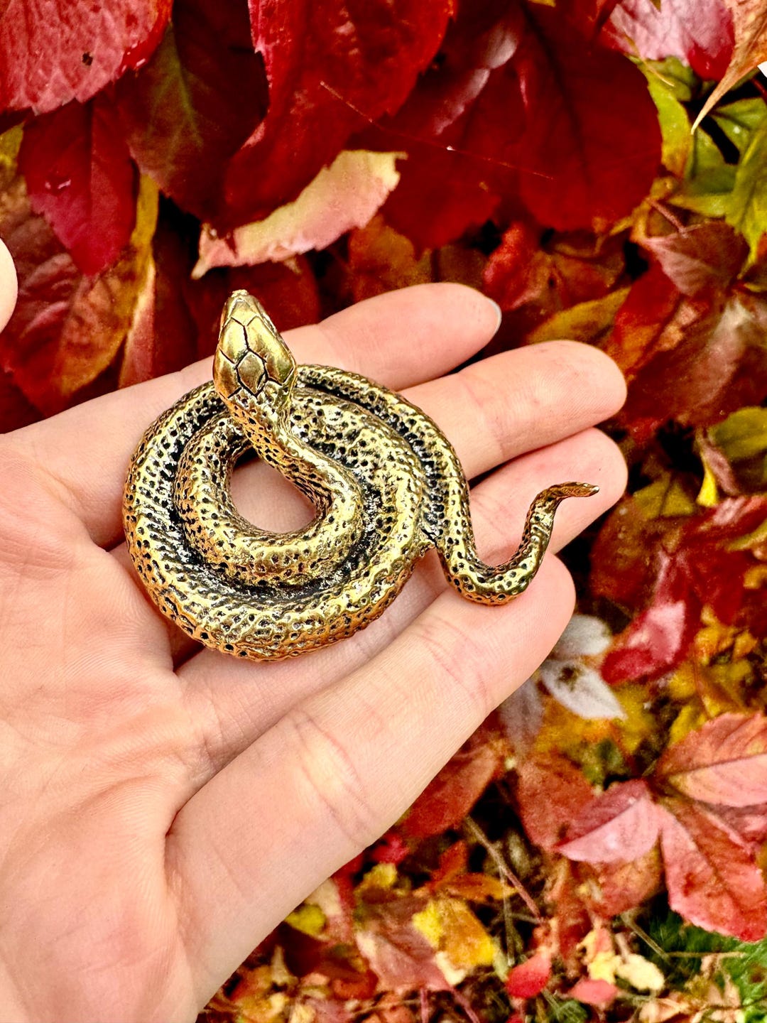 Solid Brass Snake Figurine, Fine Lifelike Snake Miniature, Reptile ...