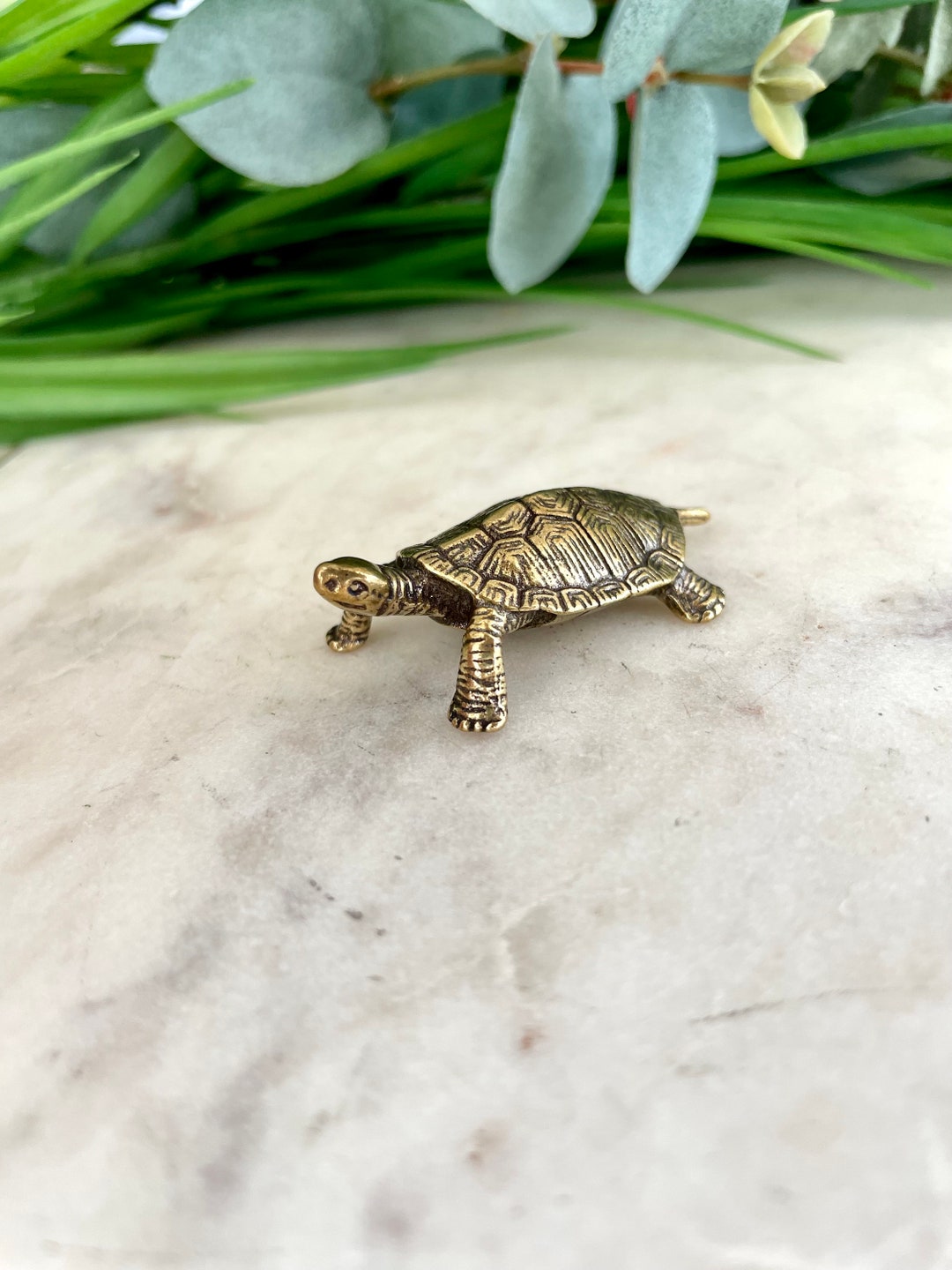Solid Brass Sea Turtle Figurine, Metal Tortoise Statue, Beach Coastal ...